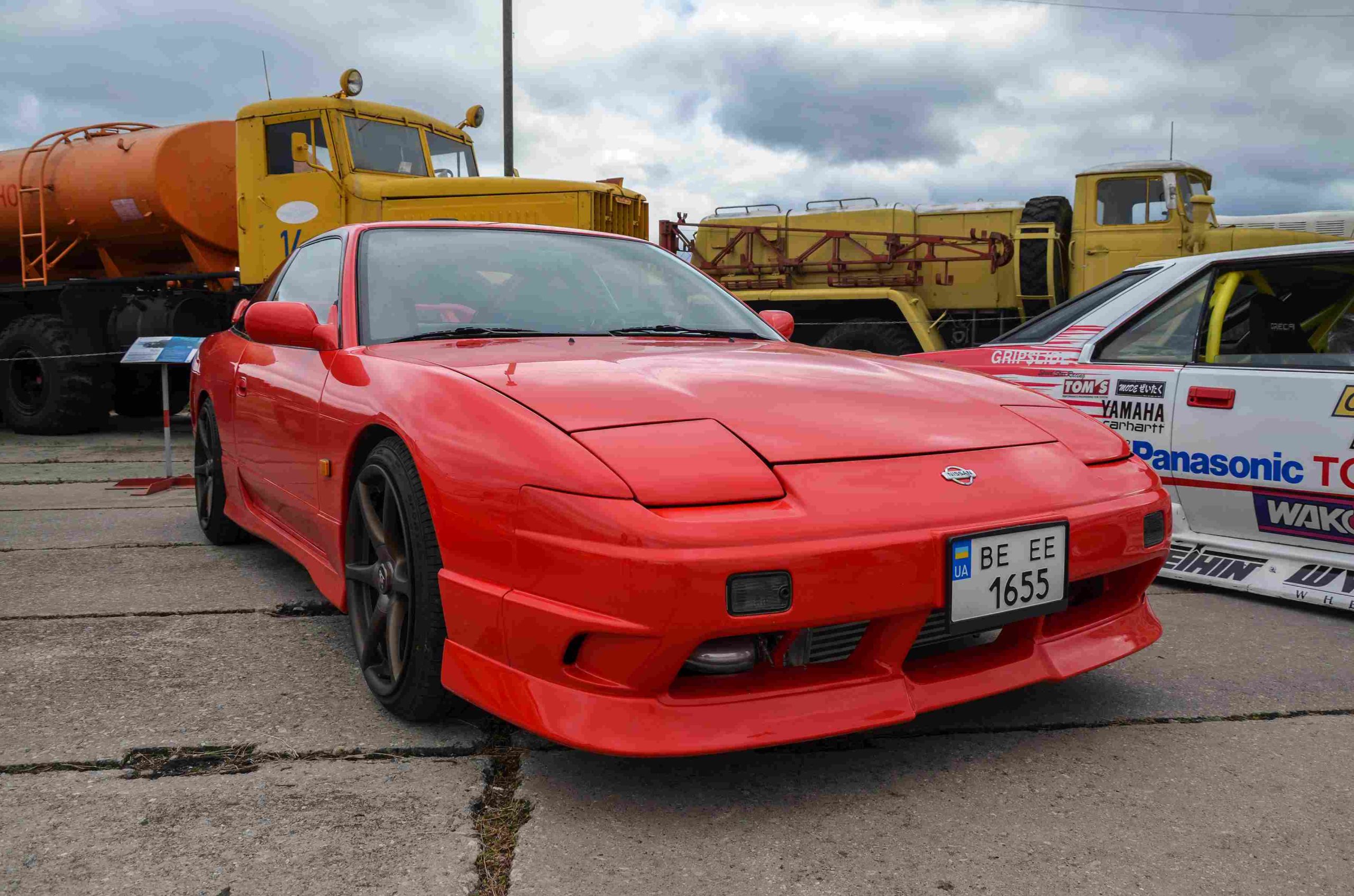 Nissan 180sx S13 Klassieke Japanse Rode Nissan Silvia S13 Sportwagen